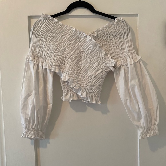 Zara | Tops | Off The Shoulder Scrunch Top | Poshmark